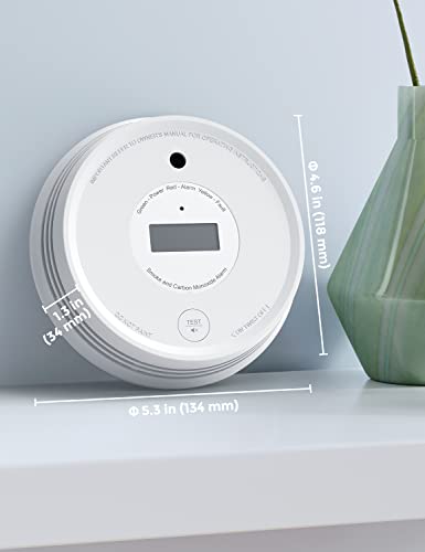 Smoke Carbon Monoxide Detector, AEGISLINK Interlinked Combination Smoke CO Alarm, Battery Powered, Wireless Interconnected, Digital Display, SC-RF220, 6-Pack