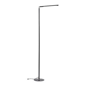 delizio floor lamp led modern standing reading light metal base 3 color & stepless brightness dimmer for living room corner lamp piano chair couch office task light(black)