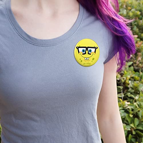 SpongeBob Nerd Face Pinback Button Pin