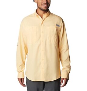 columbia men's standard tamiami ii long sleeve shirt, cocoa butter, medium