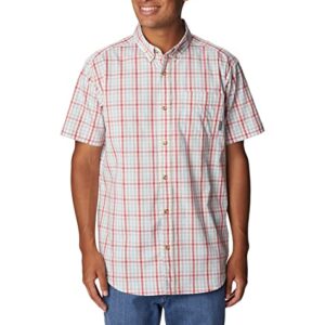 Columbia Men's Rapid Rivers II Short Sleeve Shirt, Sunset Red Multi Gingham, Large