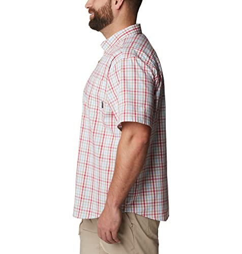 Columbia Men's Rapid Rivers II Short Sleeve Shirt, Sunset Red Multi Gingham, Large