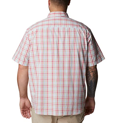 Columbia Men's Rapid Rivers II Short Sleeve Shirt, Sunset Red Multi Gingham, Large