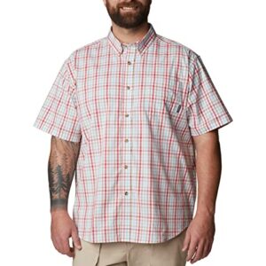 Columbia Men's Rapid Rivers II Short Sleeve Shirt, Sunset Red Multi Gingham, Large