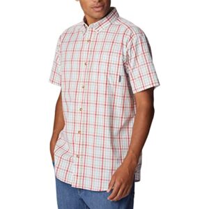 Columbia Men's Rapid Rivers II Short Sleeve Shirt, Sunset Red Multi Gingham, Large