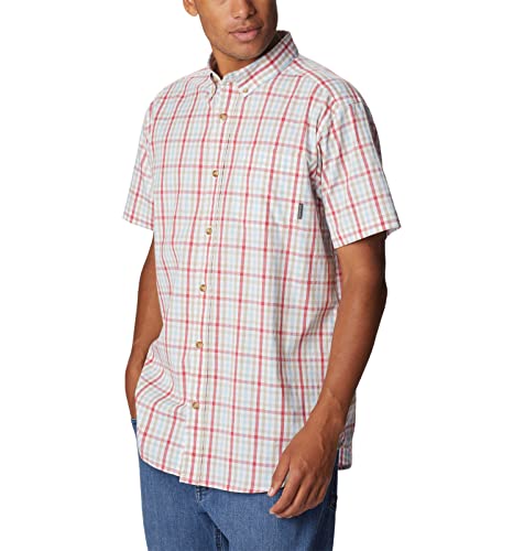 Columbia Men's Rapid Rivers II Short Sleeve Shirt, Sunset Red Multi Gingham, Large