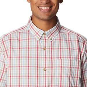 Columbia Men's Rapid Rivers II Short Sleeve Shirt, Sunset Red Multi Gingham, Large