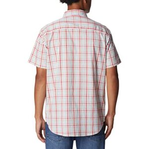 Columbia Men's Rapid Rivers II Short Sleeve Shirt, Sunset Red Multi Gingham, Large