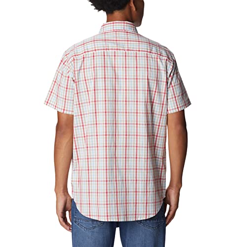 Columbia Men's Rapid Rivers II Short Sleeve Shirt, Sunset Red Multi Gingham, Large