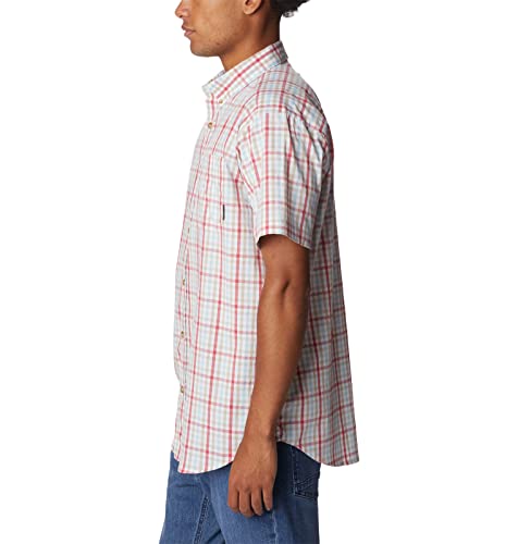 Columbia Men's Rapid Rivers II Short Sleeve Shirt, Sunset Red Multi Gingham, Large