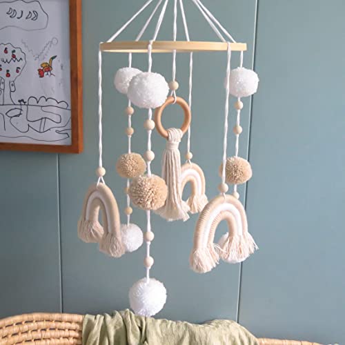 Neutral Boho Rainbow Baby Mobile for Crib Mobile Nursery DéCor