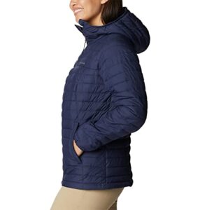 columbia women's silver falls hooded jacket, nocturnal, large