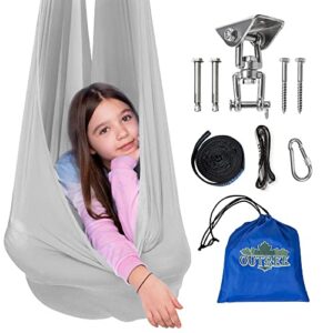 outree sensory swing for kids with 360° swivel hanger, indoor therapy swing great for autism, adhd, sensory processing disorder, and autistic children