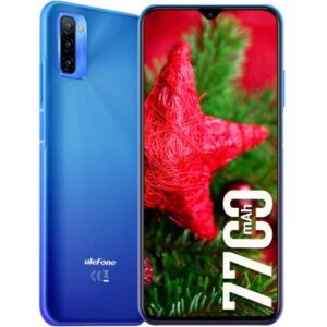 ulefone note 12 unlocked cell phones, 4gb+128gb, 6.82 inch ultra-large screen, 7700mah, android 11, 13mp triple camera, 3-card slot, dual sim dual 4g, otg, face unlock, unlocked smartphone (blue)