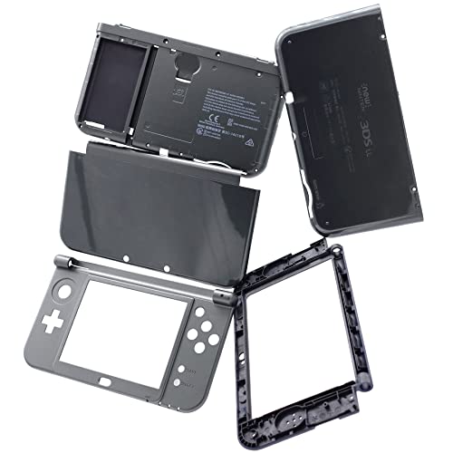 Deal4GO Full Housing Shell Case kit Top & Bottom Cover Plates Middle LCD Frame Replacement for Nintendo New 3DS XL / 3DS LL 2015 (Grey/Black)