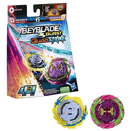 BEYBLADE Burst QuadStrike Fierce Bazilisk B8 and Hydra Kerbeus K8 Spinning Top Dual Pack, 2 Battling Game Top Toy for Kids Ages 8 and Up