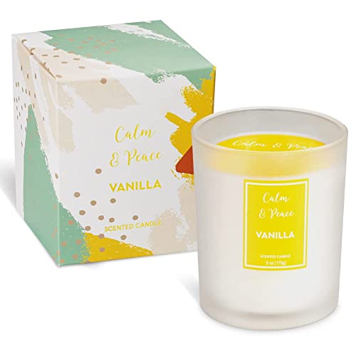 Vanilla Scented Candles for Home Aromatherapy Candle Gifts for Women, Long Lasting Glass Jar Soy Candle Help Relaxing Stress Relief Cool Meditation Healing Calming