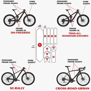 ENLEE Bike Frame Protection，All Mountain Style Honeycomb High Impact Frame Guard Total - Protects Your Bike from Scratches and dings (Transparent)