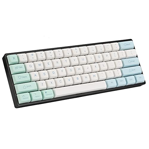 WHYSP XDA Profile PBT Keycaps 60 Percent, 137 Keys Custom Gaming Keycaps Dye Sublimation for ANSI US & ISO UK Layouts Cherry Gateron MX Switches Mechanical Keyboard (Mint)