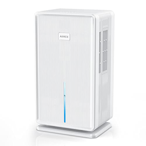 AIIKEE Household Dehumidifier, 102oz(3000ml) Large Water Tank Portable Quiet Dehumidifier/Two Working Modes/With Color Light/Auto-Off, Suitable For Basement/Bedroom/Bathroom/Closet/Office