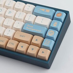 Hyekit PBT Keycaps 138 Keys Soy Milk Keycaps Dye-Sublimation Cute Keycaps XDA Profile Custom Keycaps for for Mac Windows PC Mechanical Keyboards