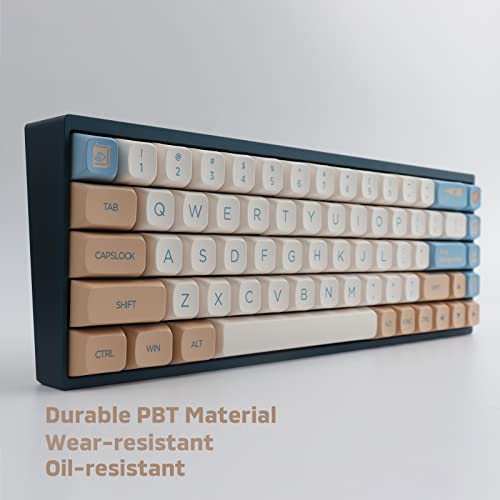 Hyekit PBT Keycaps 138 Keys Soy Milk Keycaps Dye-Sublimation Cute Keycaps XDA Profile Custom Keycaps for for Mac Windows PC Mechanical Keyboards