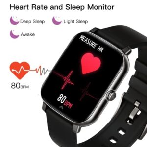 Bctemno Smart Watch(Answer/Make Call), USB Charging Waterproof smartwatches Fitness Watch with Heart Rate Sleep Monitor Blood Oxygen for Android Phones and iOS Phones Women Men