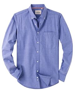 alimens & gentle men's solid oxford shirt button down collar long sleeve shirts with pocket