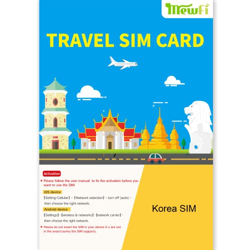 Korea SIM Card 30days, 10GB Data Only 3 in 1 Prepaid Korean Sim Card, 3G/4G/5G High-Speed Operation Network, Covers The Entire Territory of Korea.