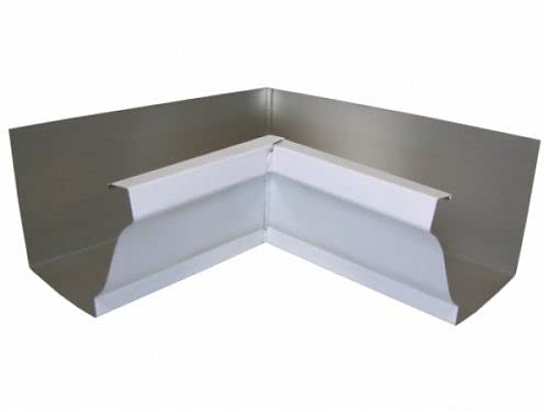 6" Inside Miter Professional brand heavy gauge aluminum K-Style Gutters, Gutter Corner, Mitre (6-inch, White)