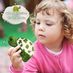 12 Mini Turtle Plush Toys - Soft, Cute Stuffed Animals for Adults, Birthday Party Decorations (Lovely Style)