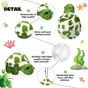 12 Mini Turtle Plush Toys - Soft, Cute Stuffed Animals for Adults, Birthday Party Decorations (Lovely Style)