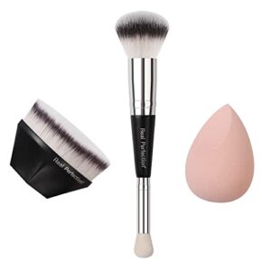 real perfection foundation brush makeup brushes set kabuki brush self tanner dual-sided blush concealer brush makeup brush set sponge blending brush for buffing foundation cream powder make up brushes