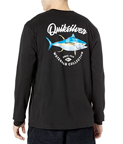 Quiksilver Men's Real One Long Sleeve Tee Shirt, Black, Large