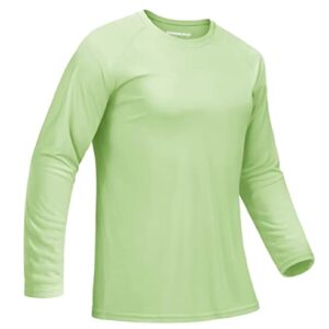 Boladeci Swim Shirts for Men UPF 50+ Sun Protection UV Shirts Long Sleeve Summer Clothing SPF Beach Swimming Tee Tops Rash Guard Light Green 2XL