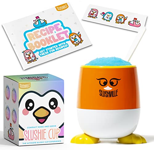 Insta Slushy Maker Cup for Kids – Penguin Compact Make & Serve Slushie Cup Allows You to Make Refreshing Slushies, Smoothies & Other Frozen Drinks in Minutes – The Ultimate Slush Cup Experience