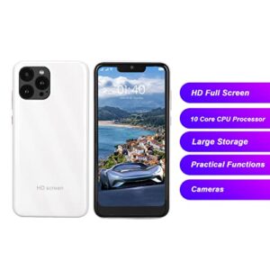 Dpofirs iP13 Pro Max Unlocked Smartphones 3G Cheap 6.1" HD Screen Cell Phone Face Unlocked 3GB 32GB Mobile Phone for Android 6 Gifts for Seniors Kids Backup Phone, WiFi, BT,FM, 5MP+8MP(White)