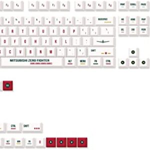 IOAOI Aircraft Keycaps, PBT Keycaps 128 Key Custom Keycap Set with Key Fetcher and Gift Box Keycaps for Cherry MX Switches /GK61/ GK64/ RK61/ Anne/ GH60 / ALT61 - Only Keycaps