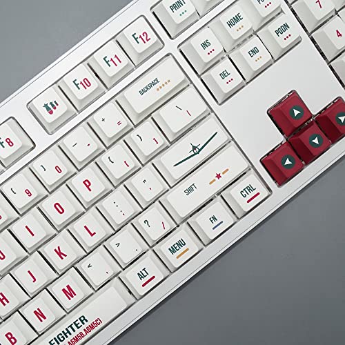 IOAOI Aircraft Keycaps, PBT Keycaps 128 Key Custom Keycap Set with Key Fetcher and Gift Box Keycaps for Cherry MX Switches /GK61/ GK64/ RK61/ Anne/ GH60 / ALT61 - Only Keycaps