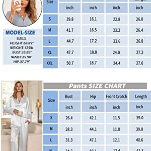 Ekouaer Silk Pajamas Set for Women Long Pant Satin Long Sleeve Sleepwear Tops Two Piece Pjs Bridal Party