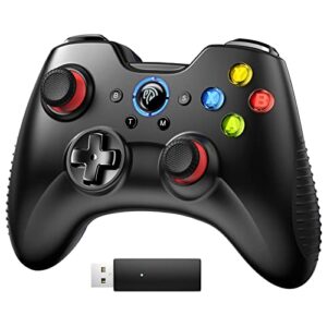 easysmx ps3 controller, upgrade wireless gamepad remote for ps3, windows pc/laptop, nvidia shield, switch, android tv/mobile,steam deck-with stable connection,plug and play, 14 hours battery-black