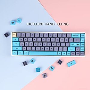 133 Keys PBT XDA Profile Keycaps Dye Sublimation Custom Keycap Set for Cherry MX Switches Mechanical Keyboard(Blue Cat)