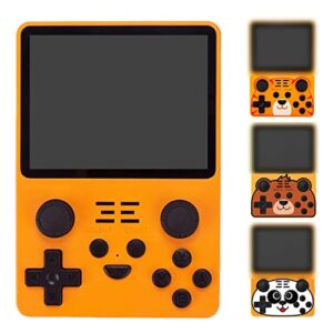 joyseed powkiddy rgb20s handheld arcade game console with 20000 games, 128g 3.5 inch retro portable game console - yellow