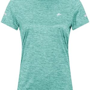 T Shirts for Women Gym Work Out Shirts Short Sleeve T-Shirt Running Shirts Dry Fit Athletic Shirts Golf Shirts Women Surf Tshirts Light Green