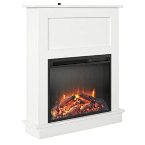 ameriwood home ellsworth fireplace with mantel, white