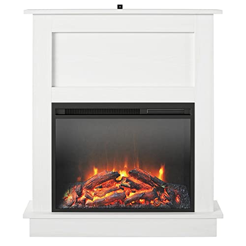 Ameriwood Home Ellsworth Fireplace with Mantel, White