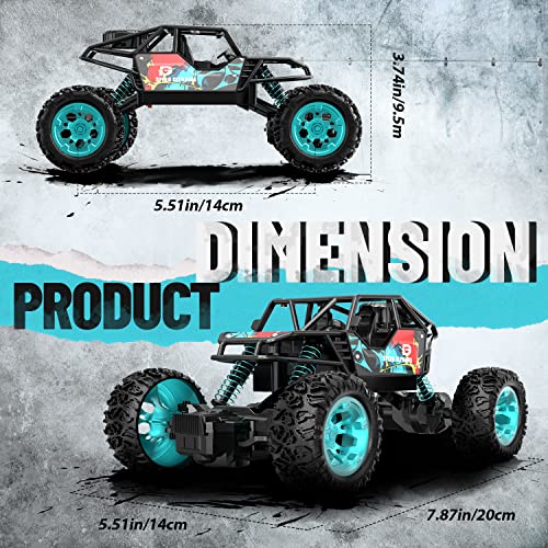 DEERC DE70 Remote Control Truck W/Metal Shell, 60+ Mins, 2.4G, 1:22 RC Cars Crawler for Boys, Monster Trucks, Toy Vehicle Car Gift for Kids Adults Girls