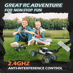 DEERC DE70 Remote Control Truck W/Metal Shell, 60+ Mins, 2.4G, 1:22 RC Cars Crawler for Boys, Monster Trucks, Toy Vehicle Car Gift for Kids Adults Girls