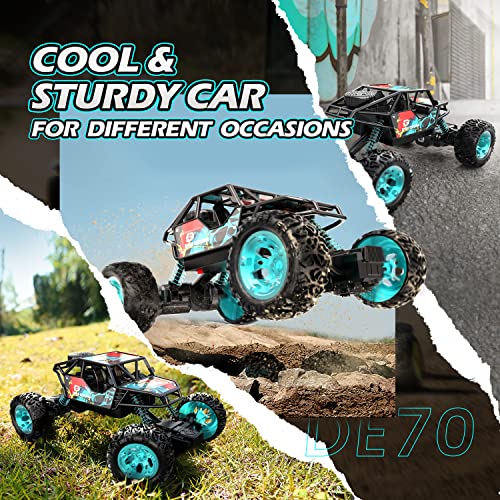 DEERC DE70 Remote Control Truck W/Metal Shell, 60+ Mins, 2.4G, 1:22 RC Cars Crawler for Boys, Monster Trucks, Toy Vehicle Car Gift for Kids Adults Girls