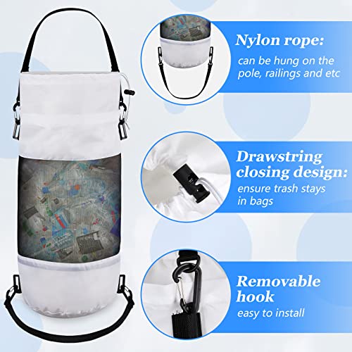 2 Packs Portable Boat Accessories Trash Bags Mesh Trash Bags Boats Trash Can Boat Garbage Container for Boat Kayak Camper Fishing Cabin Storage Men Women Adults (Black, White)